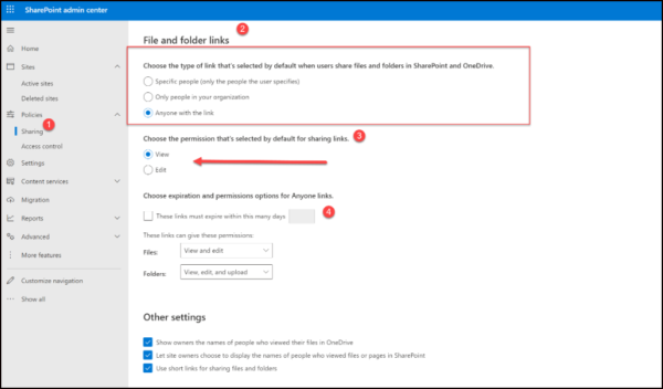 Microsoft O365 File Sharing Setting Guide Onedrive And Sharepoint